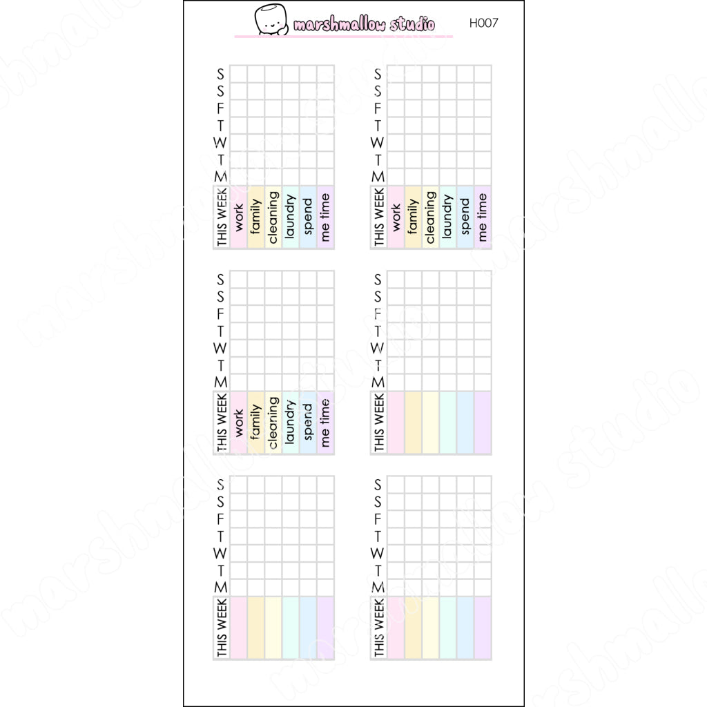 "THIS WEEK" - GRAPH TRACKER - PLANNER STICKERS - H007