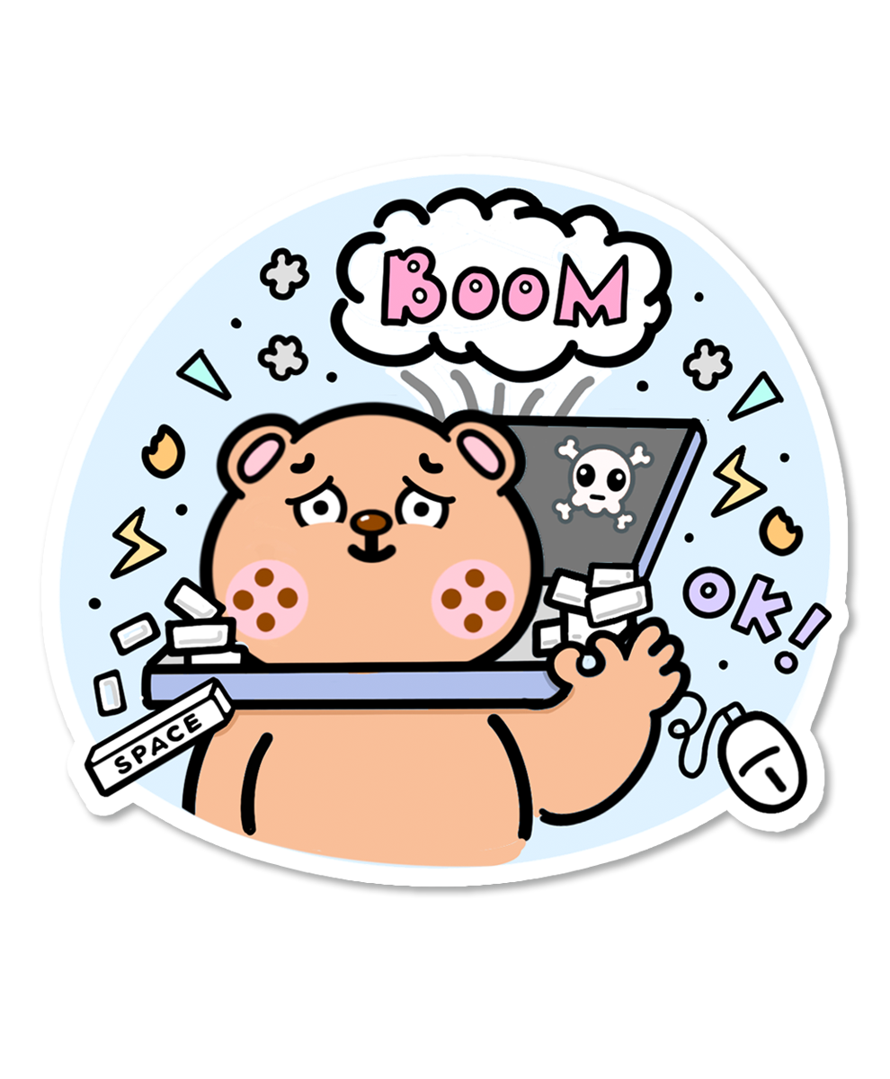 STICKER FLAKE - FRECKLE BEAR "BOOM!" - F358