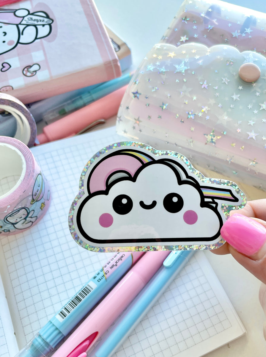 CLOUD TAPE DISPENSER - HOLOGRAPHIC GLITTER VINYL STICKER