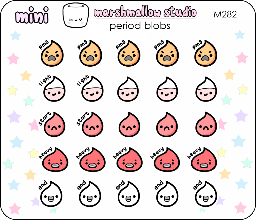 PERIOD BLOBS - MINI PLANNER STICKERS - M282