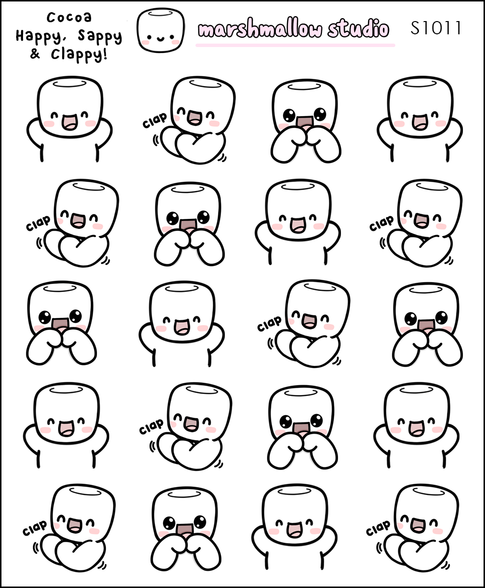 COCOA - "HAPPY, SAPPY & CLAPPY"! STICKERS - S1011