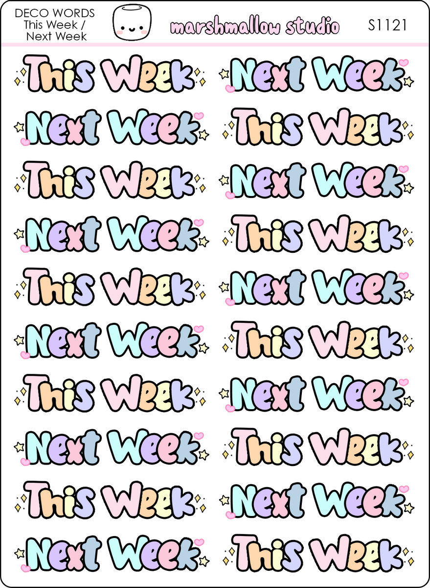 DECO WORD STICKERS - THIS WEEK / NEXT WEEK - S1121