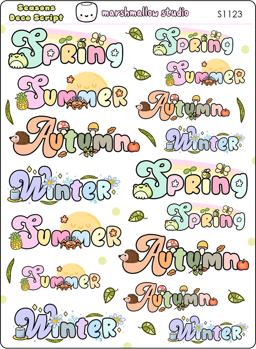 SEASONS DECO SCRIPT STICKERS - S1123