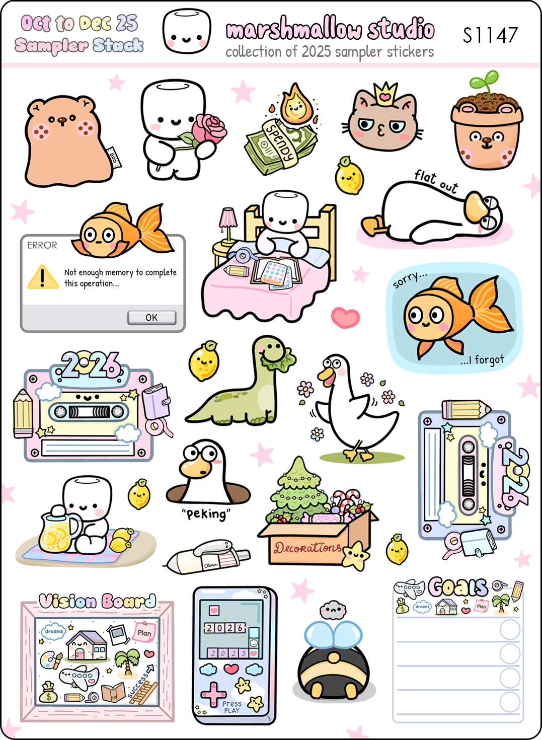 2025 OCT TO DEC STICKER SAMPLER STACK - S1147
