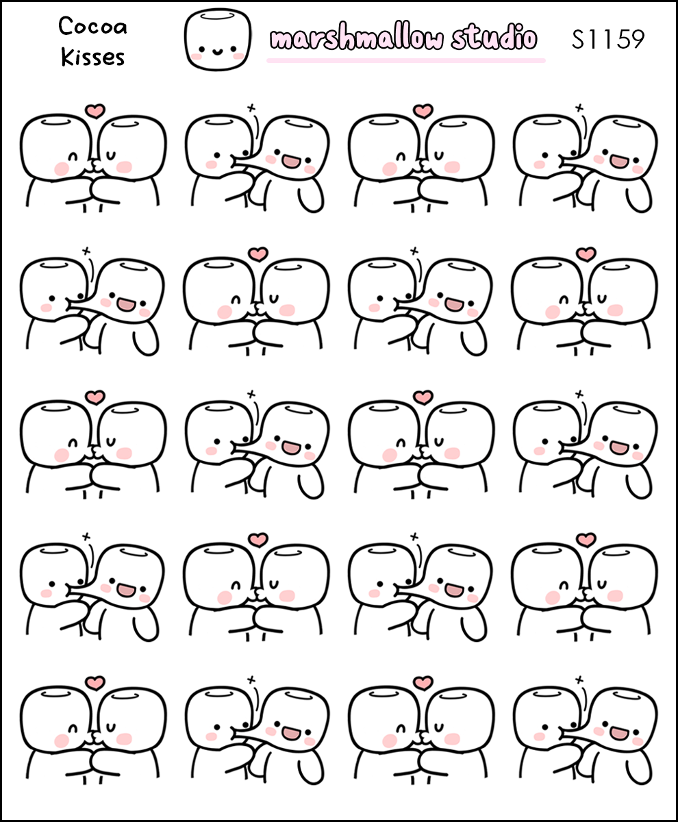 COCOA COUPLES - KISSES STICKERS - S1159