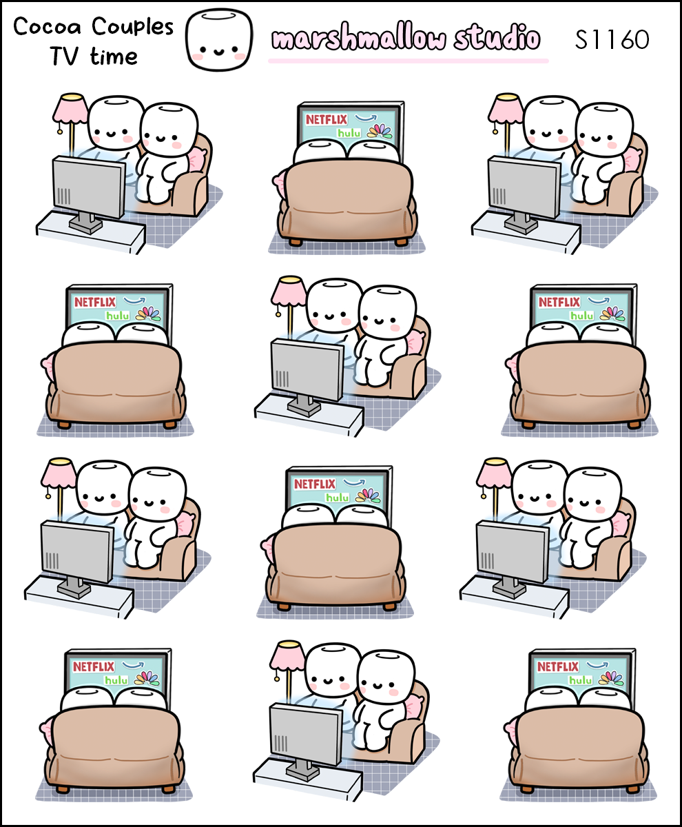 COCOA COUPLES - TV TIME STICKERS - S1160