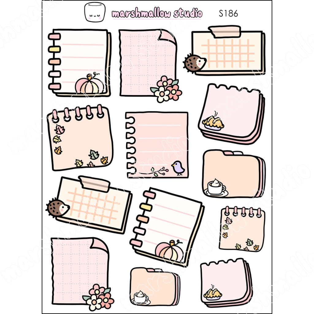 AUTUMN (FALL) NOTE STICKERS - PLANNER STICKERS - S186