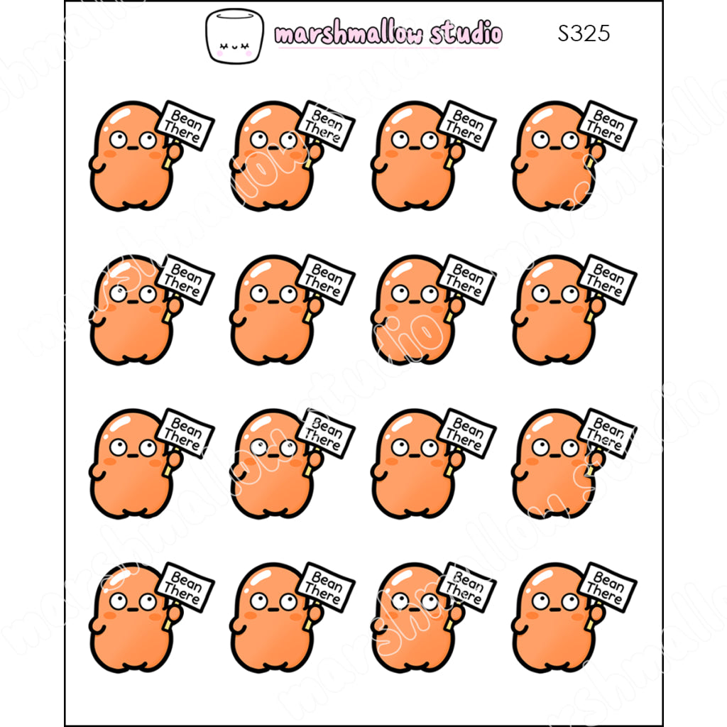 BEAN THERE (BAKED BEAN) STICKERS - S325