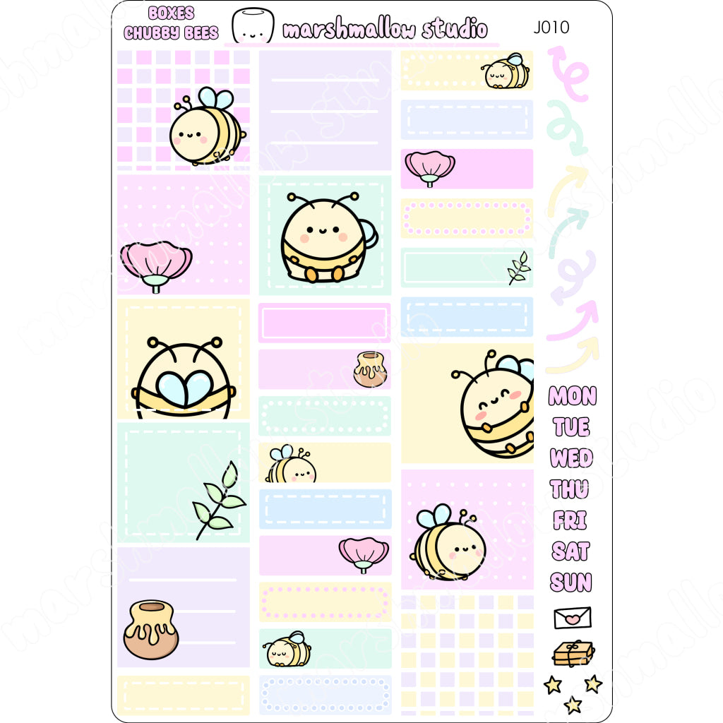 BEE BOX SHEET - JUMBO SHEET - PLANNER STICKERS - J010