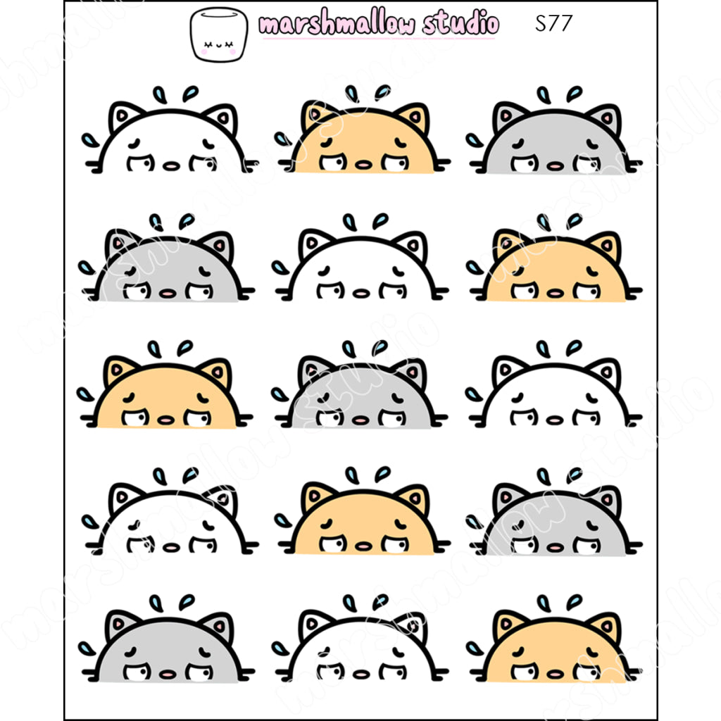 CATS & KITTIES STRESSED - PLANNER STICKERS - S77