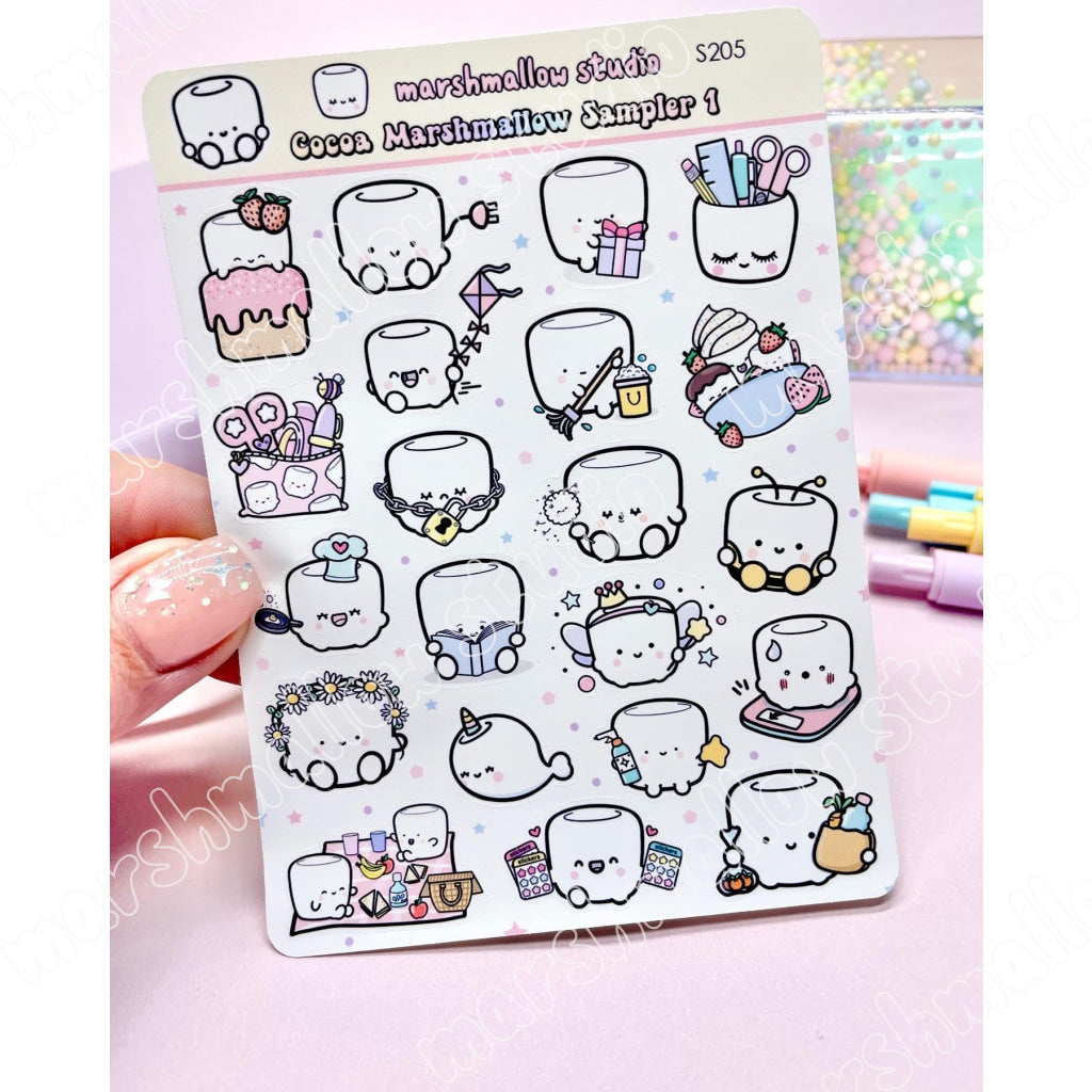 COCOA MARSHMALLOW STICKER SAMPLER - S205