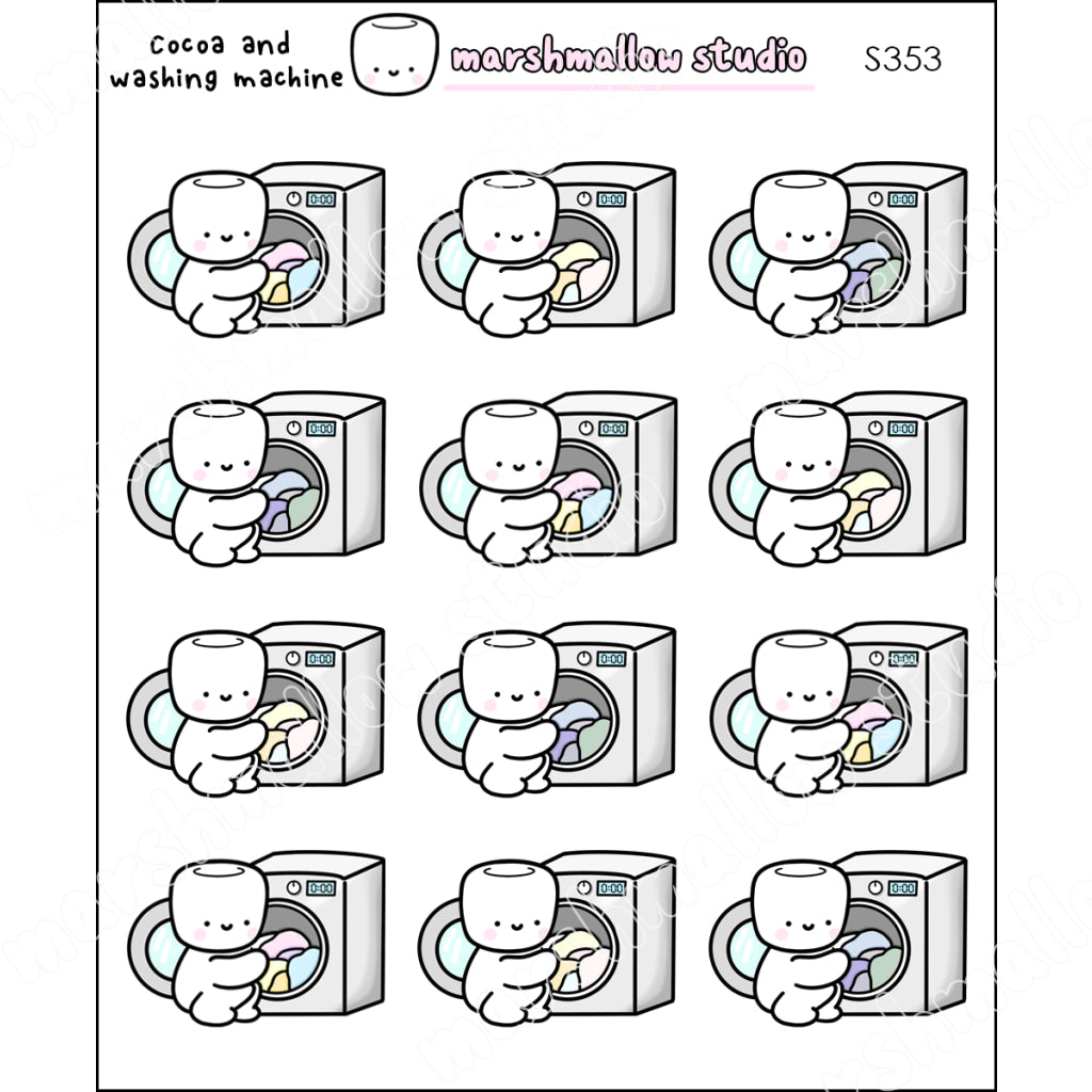 COCOA - WASHING MACHINE - PLANNER STICKERS - S353