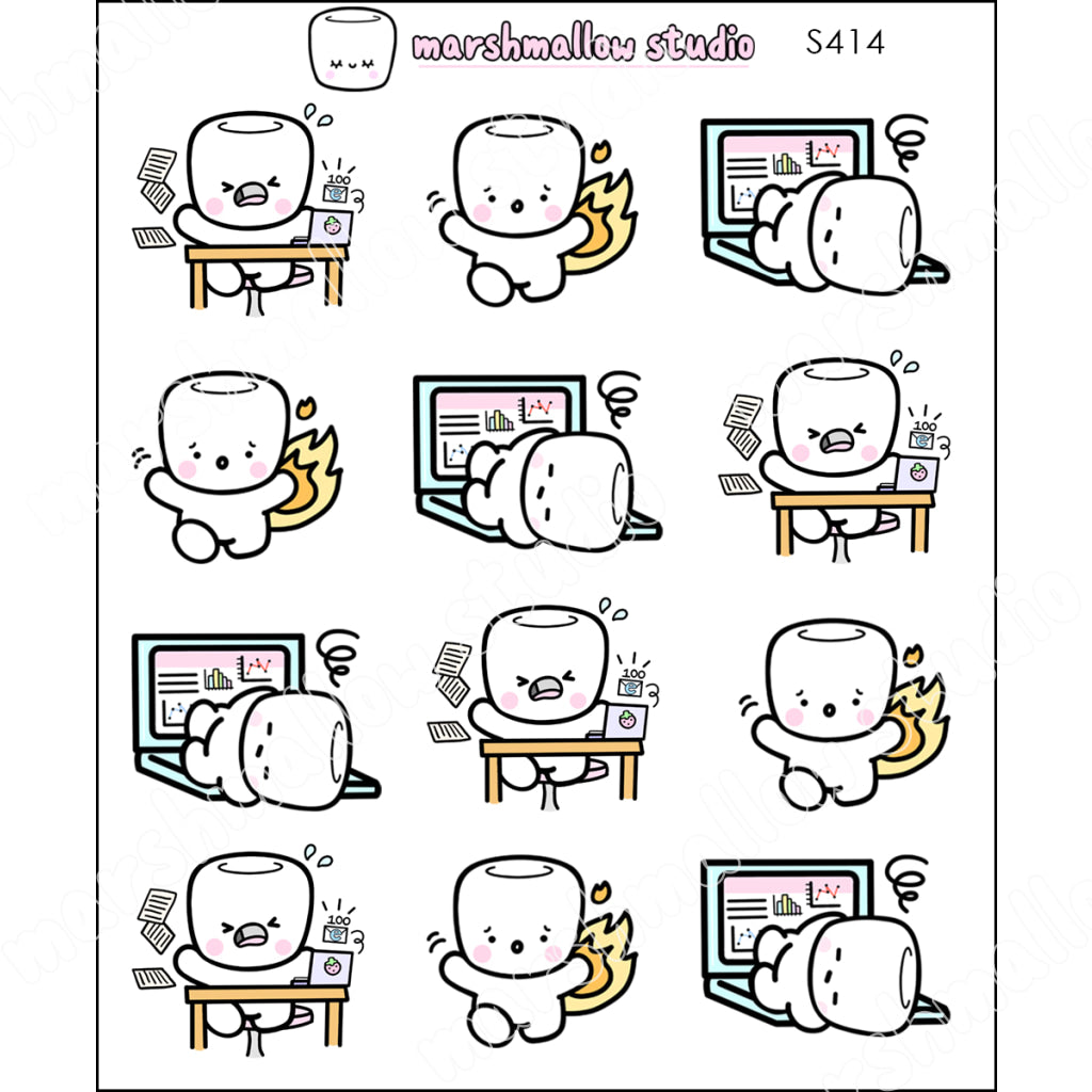 COCOA - WORK OVERLOAD - PLANNER STICKERS - S414