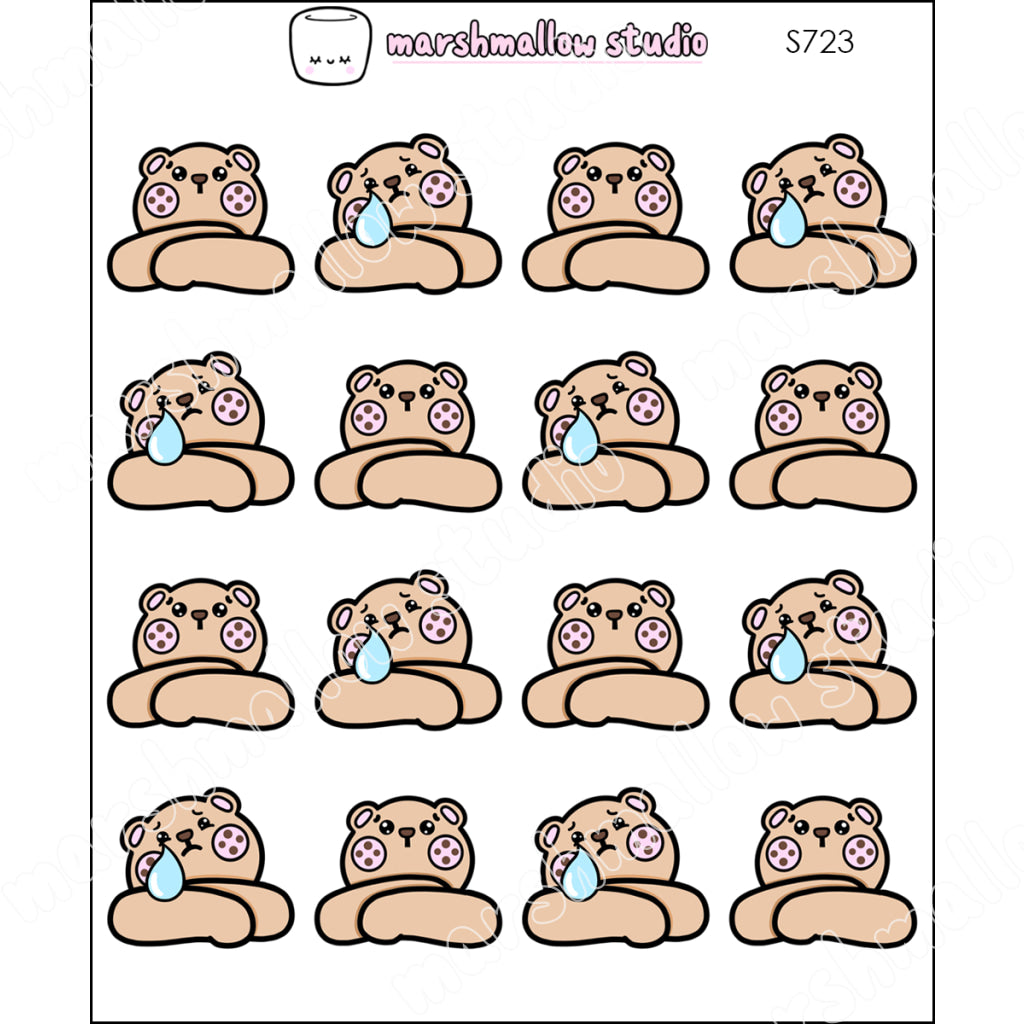 FRECKLE BEAR - FEELING SAD - PLANNER STICKERS - S723