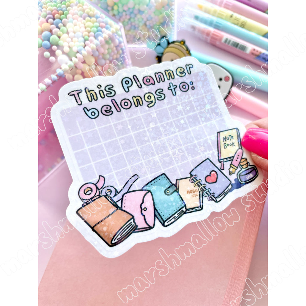 HOLO VINYL STICKER - PLANNER BELONGS TO - *ADVENT DAY 2*