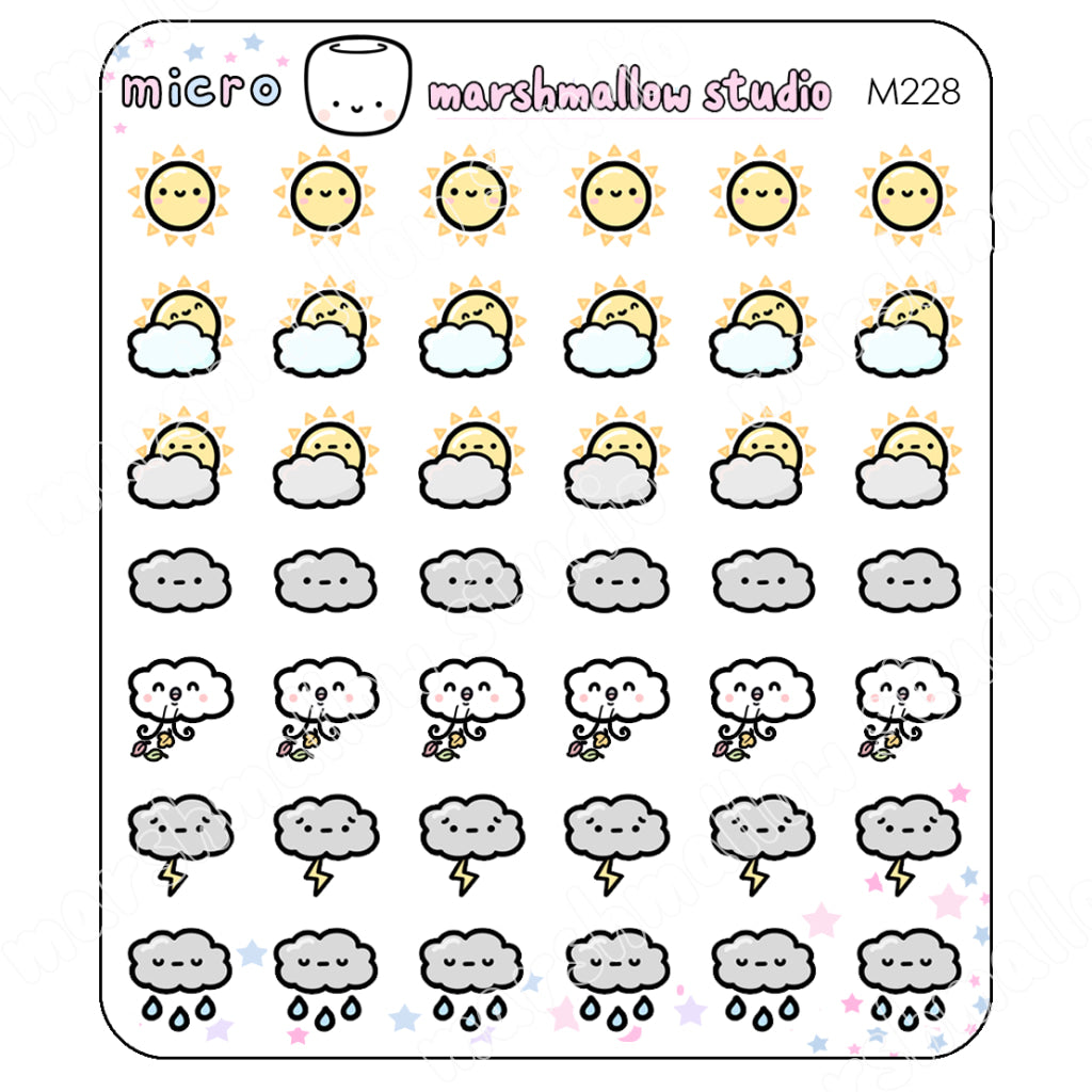 MICRO STICKERS - WEATHER - PLANNER STICKERS - M228