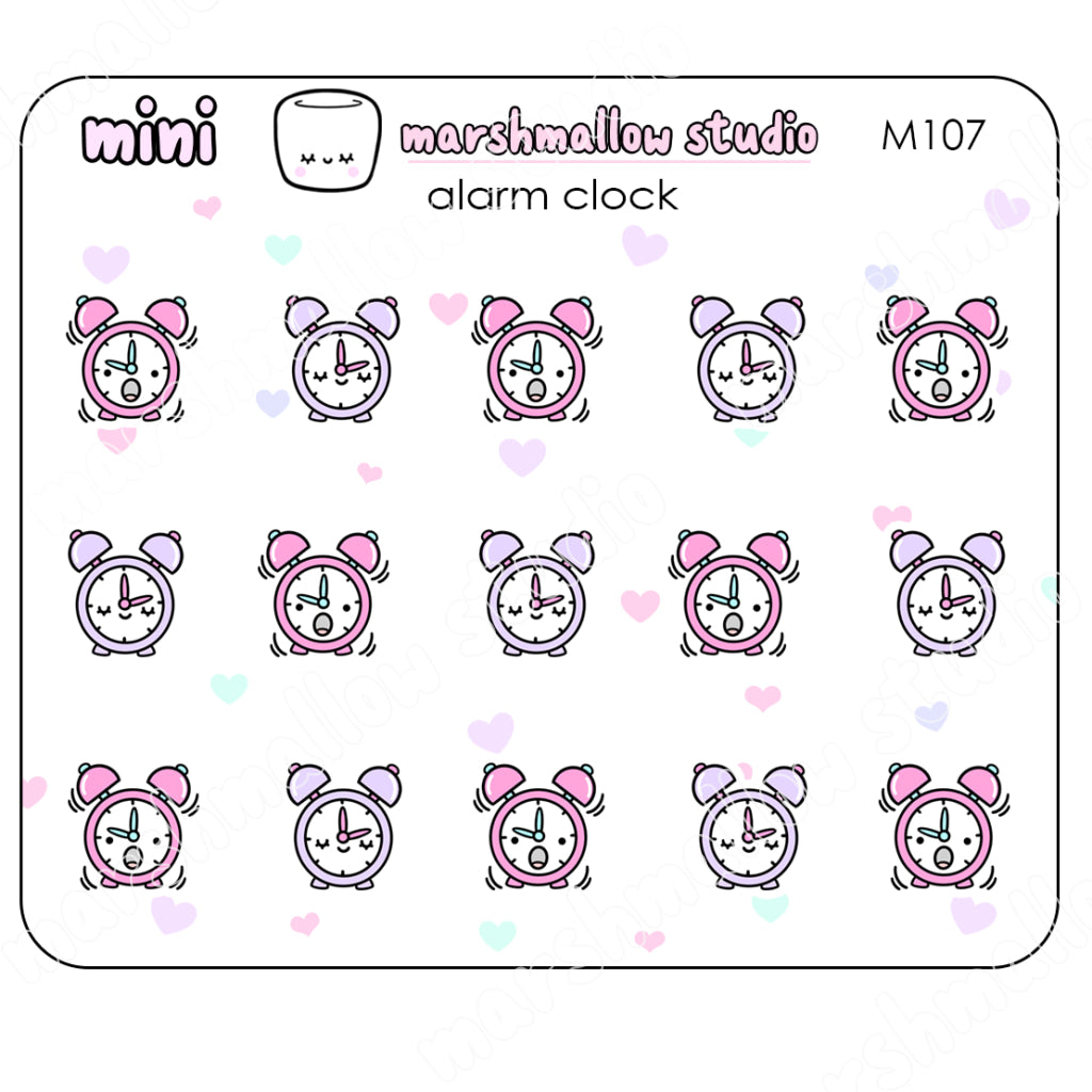 MINI ALARM CLOCKS - MINI STICKERS - PLANNER STICKERS - M107