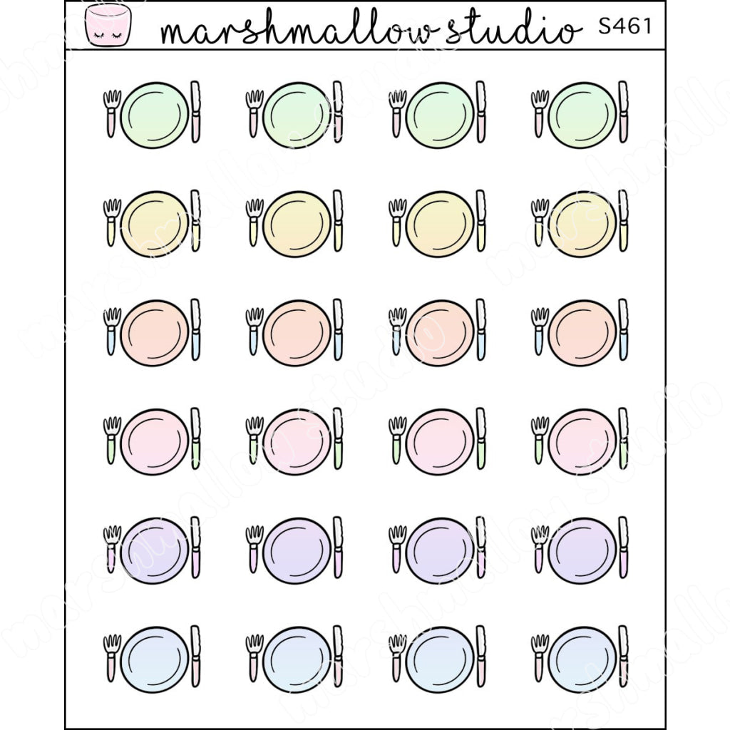 MINI STICKERS - RAINBOW DINNER PLATE - PLANNER STICKERS - S461