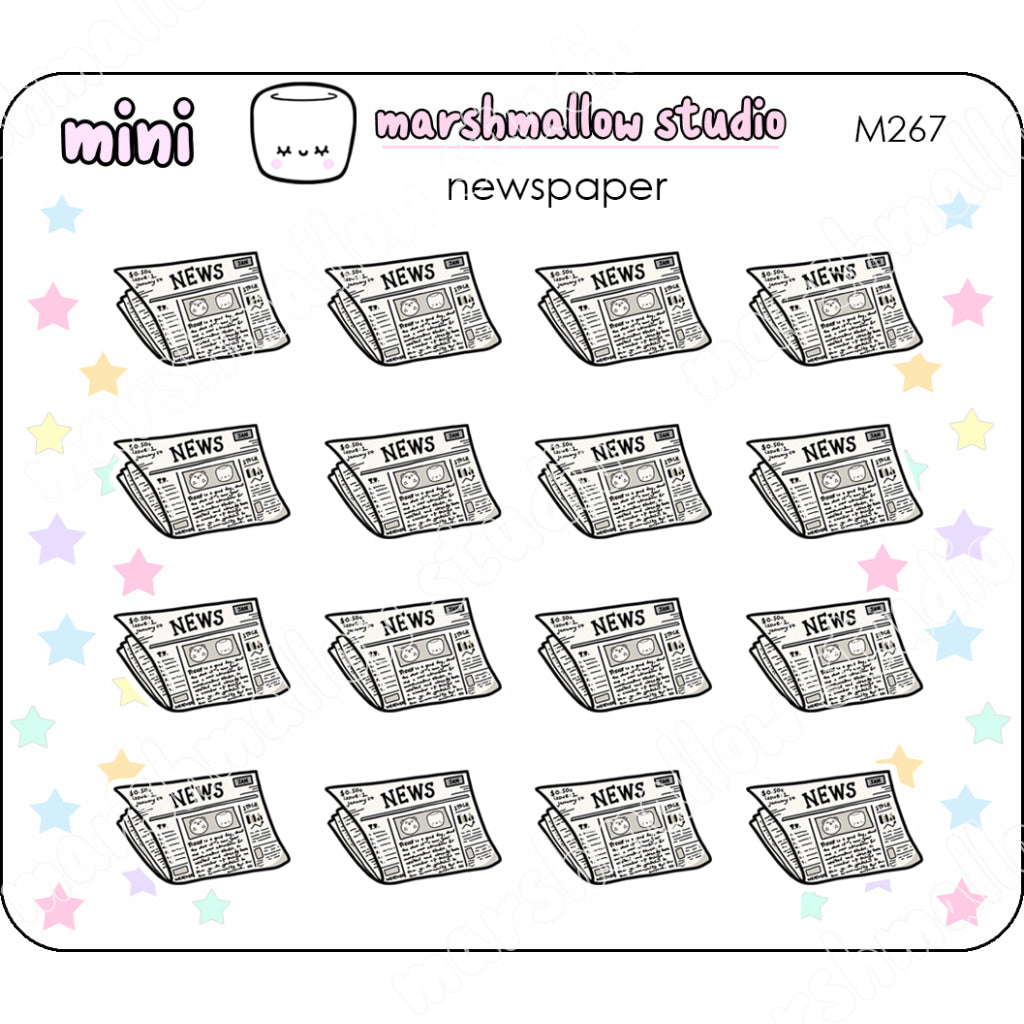 NEWSPAPER - MINI STICKERS - PLANNER STICKERS - M267