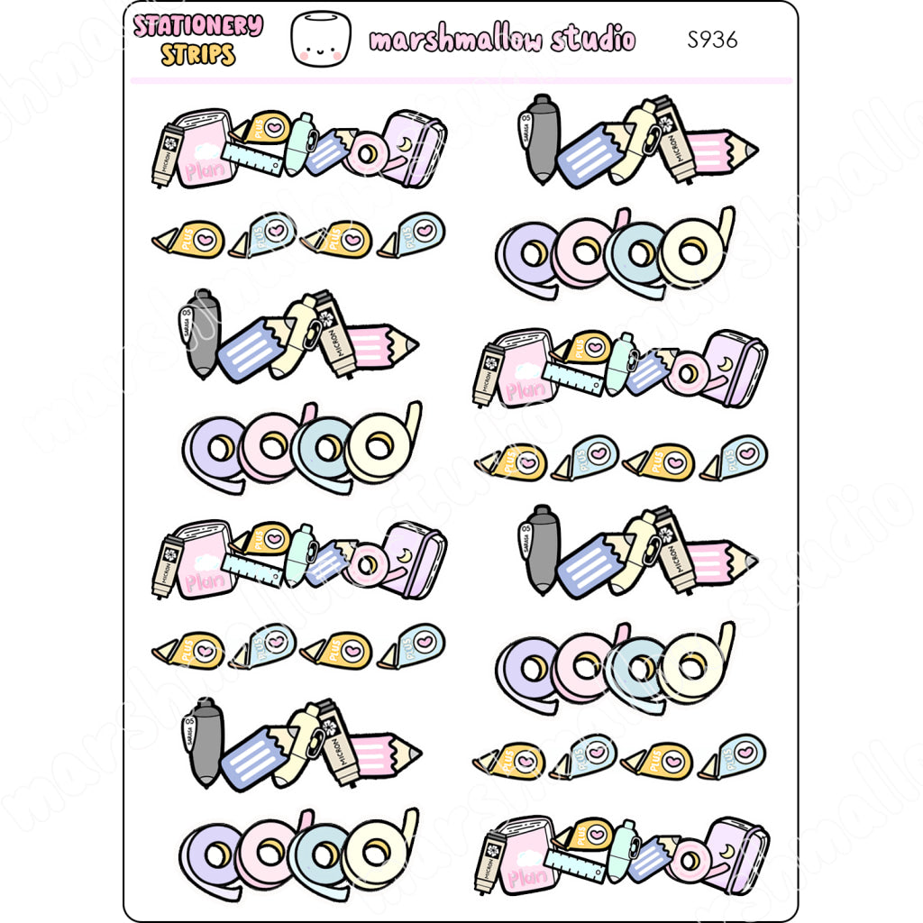 STATIONERY STRIPS STICKERS - S936