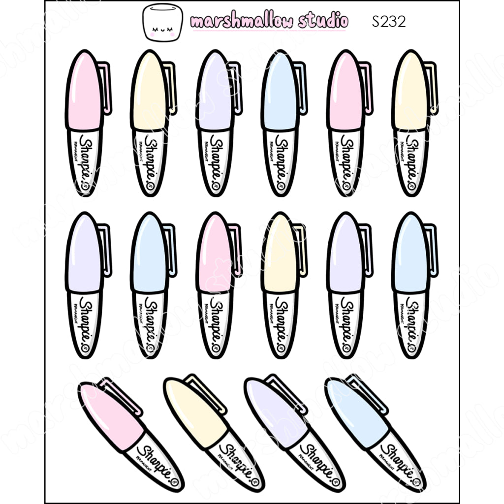 STUMPY PASTEL SHARPIES - PLANNER STICKERS - S232
