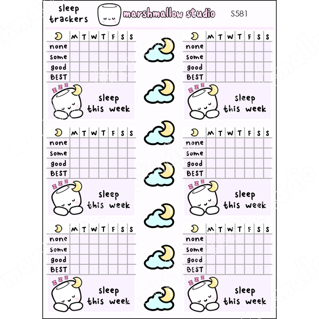 TRACKER STICKERS - SLEEP - PLANNER STICKERS - S581