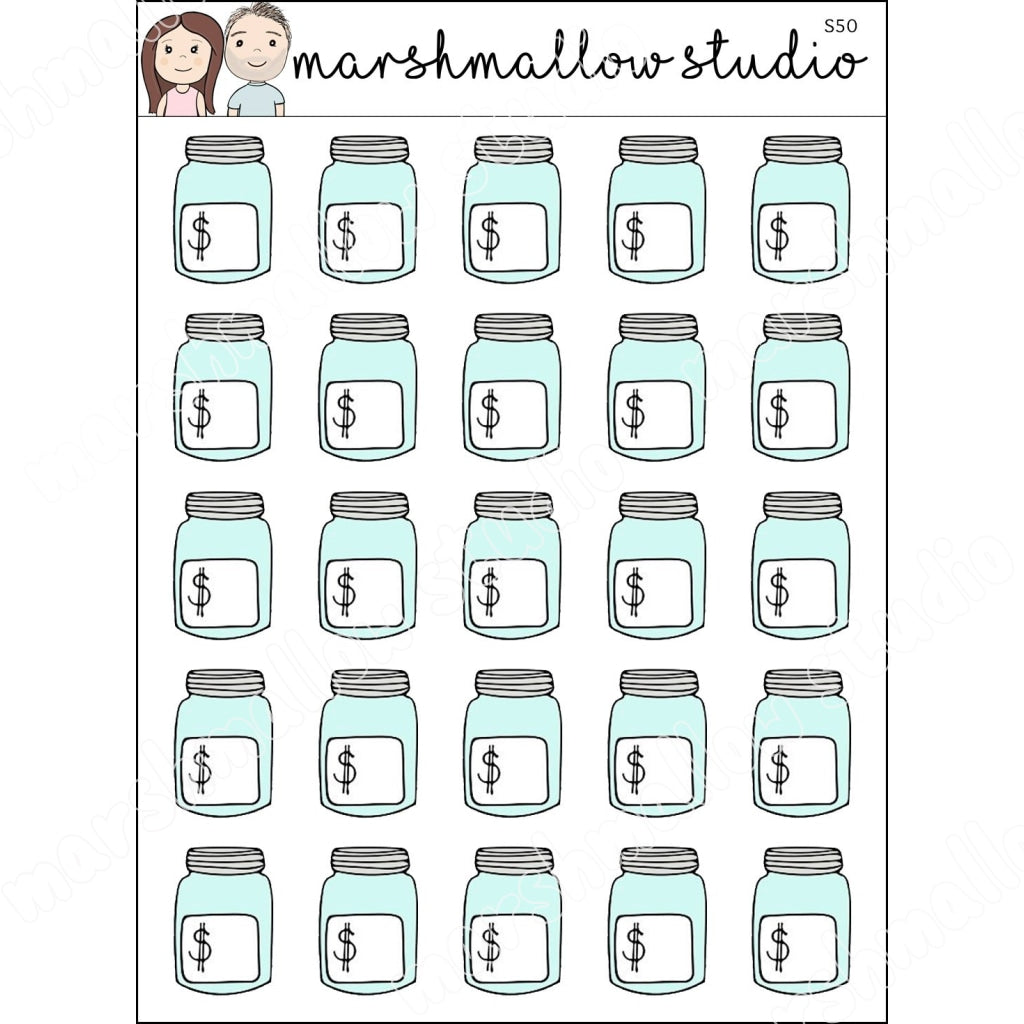 SAVINGS JAR BUDGET PLANNER STICKERS S50